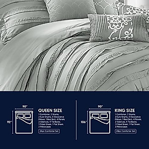 Chic Home Hailee 24 Piece Comforter Complete Bed in a Bag Sheet Set and Window Treatment, Queen, Teal