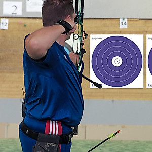 Cosmos 12 Pcs Archery Targets Paper 40cm Standard Archery Targets Compatible with NFAA 5 Ring Single Spot 300 Round Target Face Bow Arrow Paper Target for Archery Training Competition Target Practice