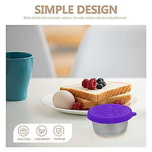 LIFKOME 3pcs Stainless Steel Sauce Cups with Silicone Lids Condiment and Dipping Sauce Cups Salad Dressing Container To Go For Lunch Boxes Picnics