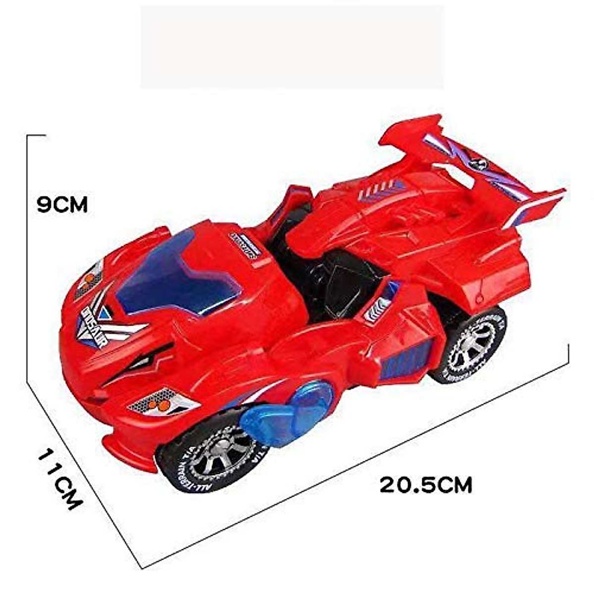 HENGBANG Transforming Toys, Dinosaur Cars Combined Into One,Automatic Transformation, Transformation of Dinosaur LED Cars, Lamps (Red)
