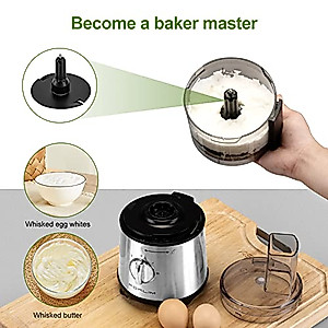 FORLIM 3.5 Cup Small Food Processor,12-in-1 Mini Blender and Food Processor Combo for Kitchen,350W,20oz Bottle,2 Speeds+Pulse with 4 Blades, for Shakes, Smoothies, Meat, Sauces, Stainless Steel Silve
