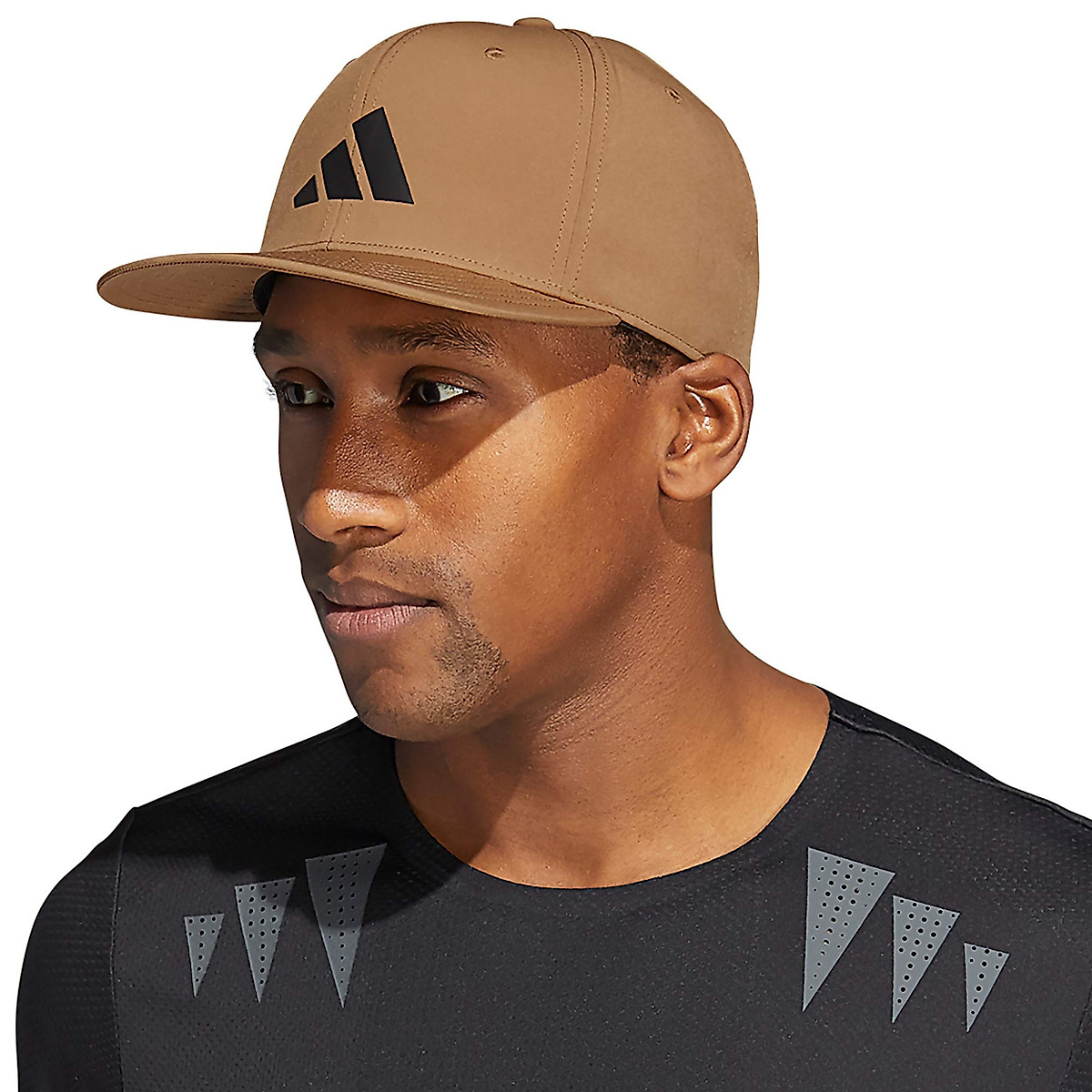 adidas Men's 3-Bar Snapback, Cardboard/Black, One Size