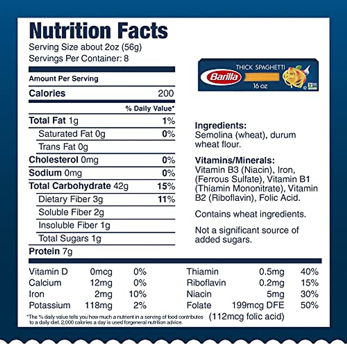 Barilla Thick Spaghetti Pasta, 16 oz. Box (Pack of 20) - Non-GMO Pasta Made with Durum Wheat Semolina - Kosher Certified Pasta