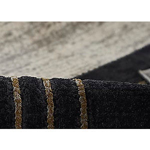 Momeni Edition Geometric Polyester Charcoal Area Rug, 7'9" x 9'10" Sized Rug for Living Room, Bedroom, Dining Room, and Kitchen