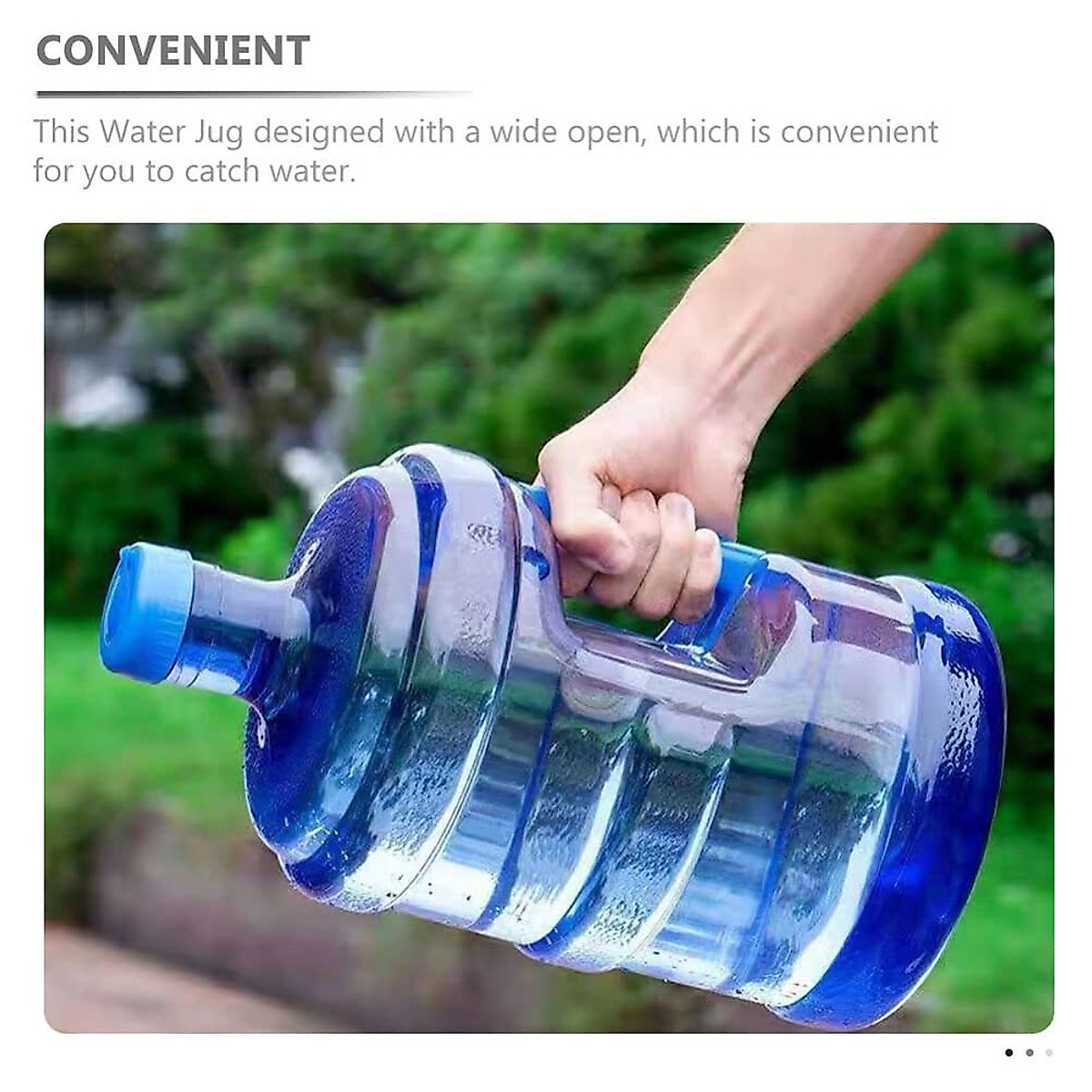 Gadpiparty Water Bottle with Handle 5 Liters Water Storage Containers Portable PC Camping Water Container Plastic Jug Water Barrel for Home Outdoor Camping Hiking