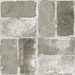 FloorPops Harvard Brick Grey Peel & Stick Floor Tiles