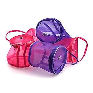 VILLCASE Tote Purse with Zipper Travel Storage Bag Tool Stand Wool Storage Bag Tote Bag with Zipper Yarn Tote Bag Storage Bags Container Handbag Crochet Knitting Needle Purple Yarn Mesh Bag