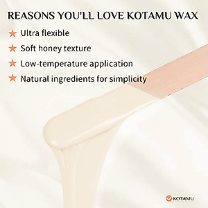 KOTAMU Hard Wax Beads for Hair Removal - 1lb Sensitive Skin Thick Hair Formula for Full Body, Face, Chest, Back, Leg, Bikini Brazilian Waxing - Wax Refill for Women and Men