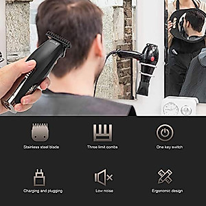 Dioche Electric Hair Clipper, USB Rechargeable Beard Trimmer Shaver, Cordless Trimmer for Men, Fast Cutting, R Shaped Cutter Head, 600mAh Battery, 85 min Use Time, 2h Charging Time