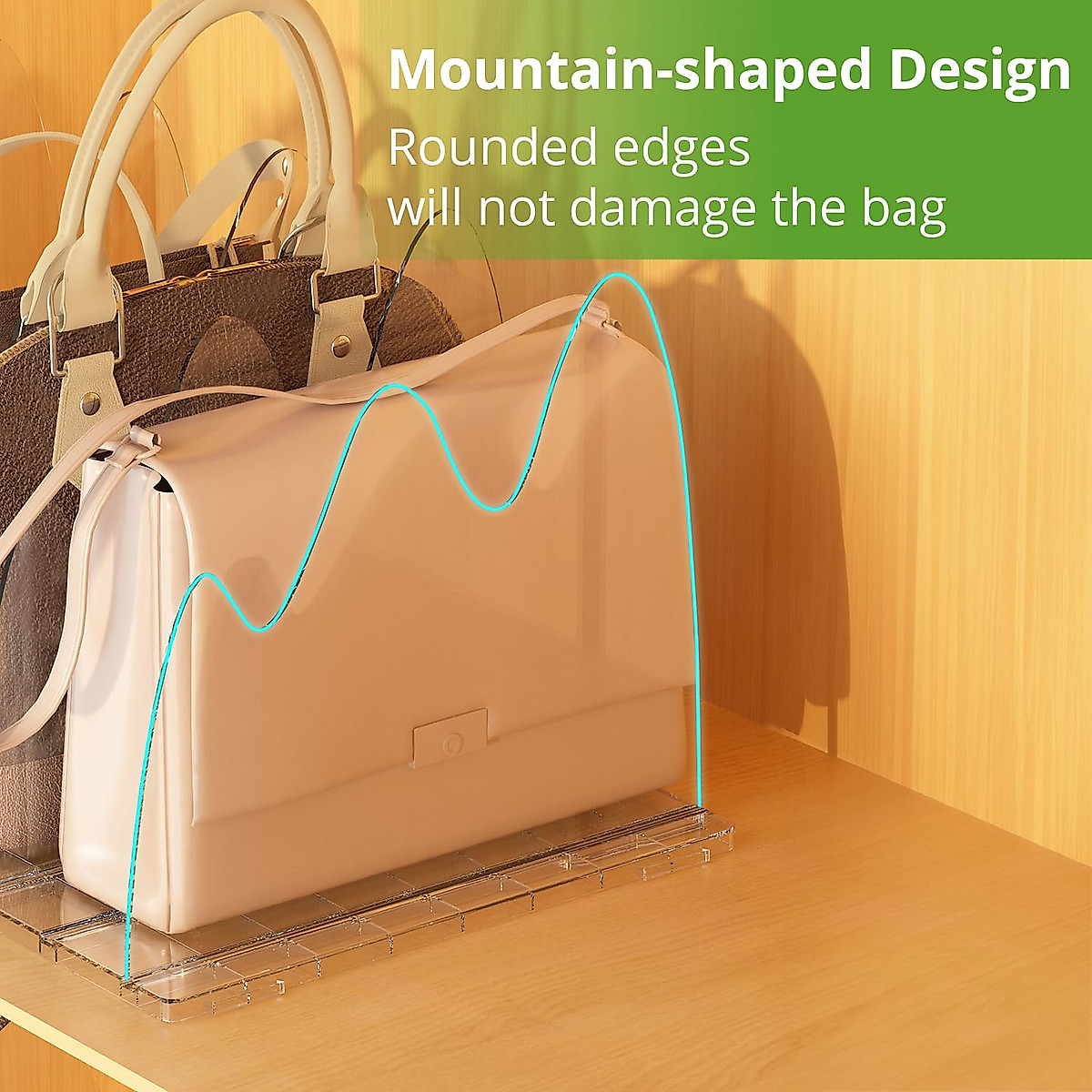 ANTOWIN Purse Organizers for Closet, 8pcs Adjustable Bag Organizer Closet, Handbag Storage Organizer, Closet Purse Organizer, Shelf Divider