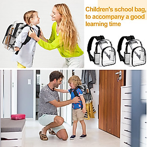 4 Pieces Cute Clear Backpacks for over 8 Year Old Kindergarten Children PVC Transparent Bookbag See Through Plastic Bookbag for Toddler School Backpack
