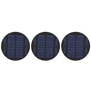 Solar Panel, 3Pcs Round Solar Panel Module, Upgraded Portable Solar Panel, Cell Power Module, Polysilicon DIY Industrial Supplies