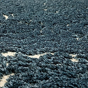 Mohawk Home Francesca Ornamental Medallion Denim Blue 5' x 8' Shag Area Rug Perfect for Living Room, Dining Room, Office