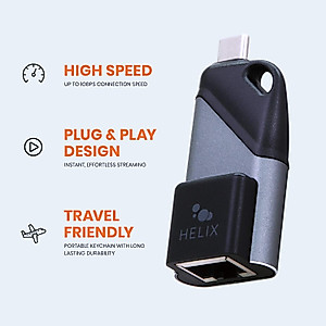 Helix USB Connect USB-C to Ethernet Adapter, 1GBPS Connection Speed, Ethernet Port, Adapter to Connect to Wired Network
