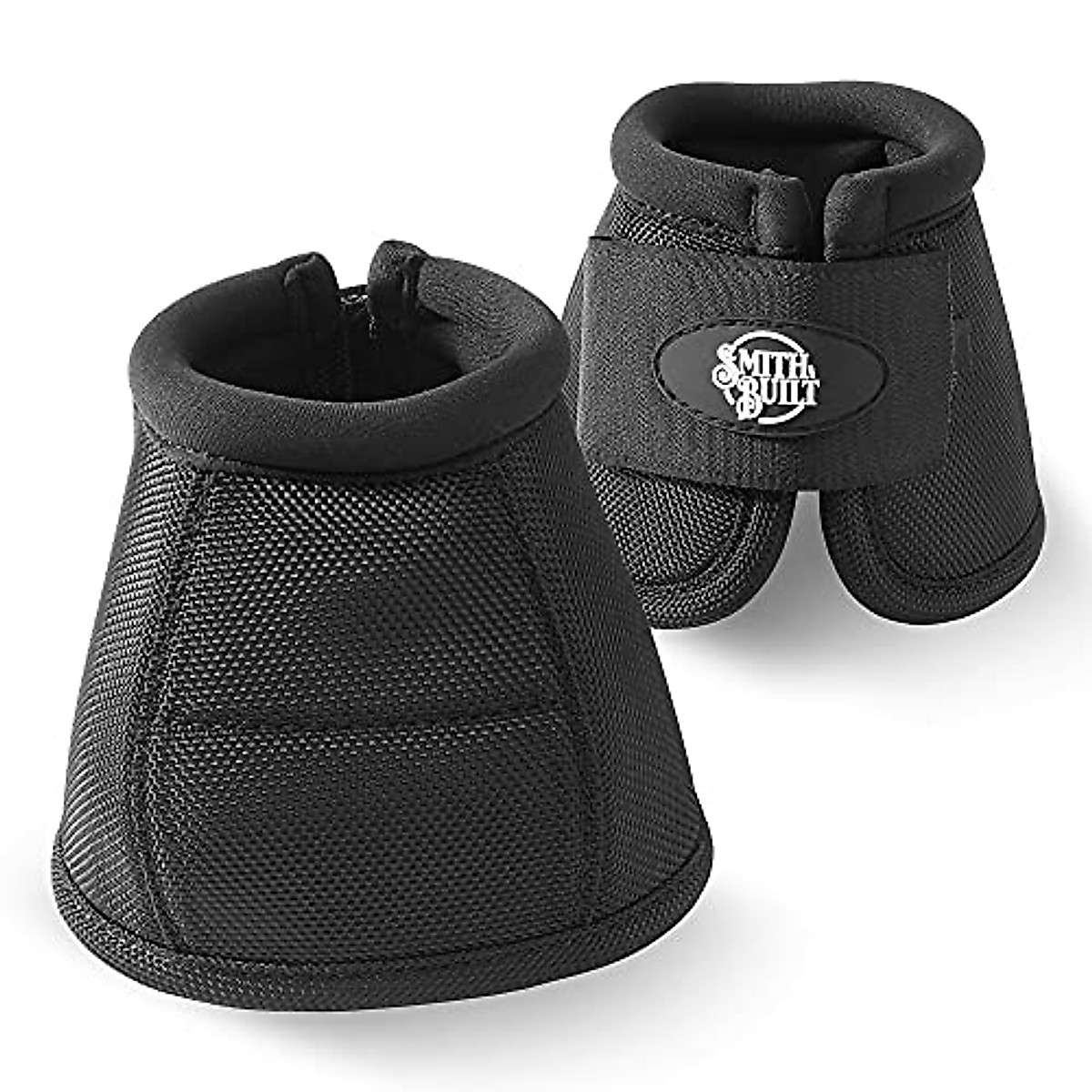 SmithBuilt Equine Hoof Overreach No Turn Ballistic Bell Boots for Horses, Black - Medium