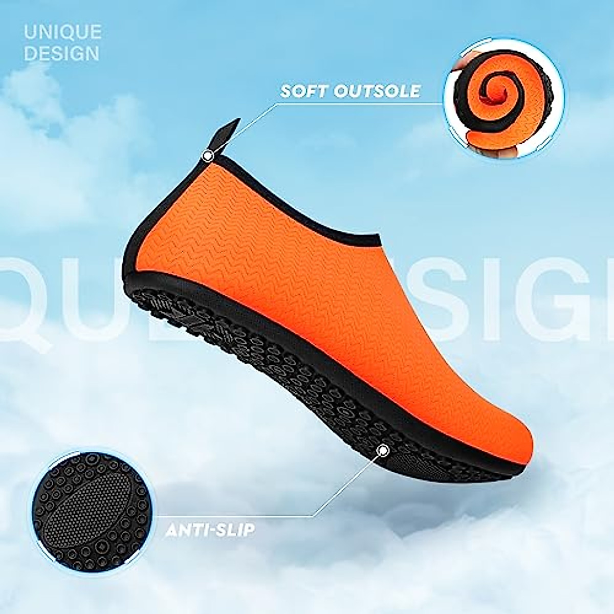 Tanamo Water Shoes for Women Men Quick-Dry Aqua Socks Swim Beach Shoes Barefoot Cruise Essentials Camping Accessories Pool Must Haves Size 7 8 9