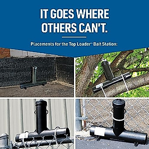 JT Eaton 902 Top Loader Rodent Bait Station, Black, Weather-Resistant, Dual Entrances, Compatible with Bait Blocks, Liquid, or Granular Bait