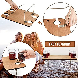 Woodchip Picnic Basket for 4 with Portable Wine Table, Woven Basket with Double Swing Handles & Removable Cutlery Service Kit, Large Basket for Picnic, Camping, Family, Wedding Gifts for Couple,Red