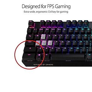 ASUS RGB Mechanical Gaming Keyboard - ROG Strix Scope Deluxe | Cherry MX Silent Red Switches | 2X Wider Ctrl Key for FPS Precision | Gaming Keyboard for PC