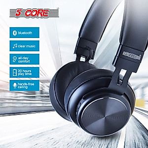 5 CORE Wireless Headphones Bluetooth Over Ear Hi Fi Stereo with Microphone and Volume Control Foldable Perfect Yoga Sports Office Gym - Headphone 13 B