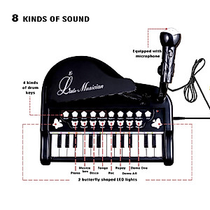 Love&Mini Toy Piano for Toddler - Birthday Gift for 1 2 3 4 5 Years Old Girls and Boys, 24 Keys Multi-Functional Baby Piano Toy with Microphone