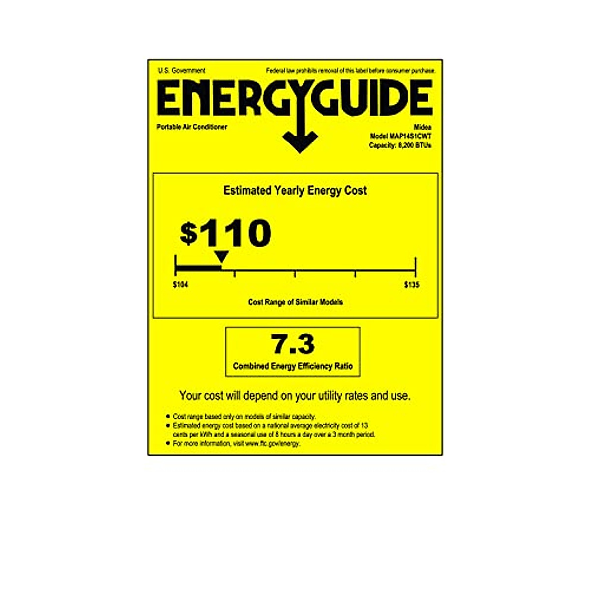 Midea MAP14S1CWT Smart Portable air Conditioner, 14,000 BTU, White