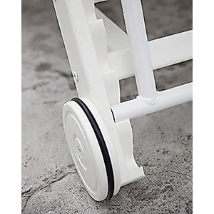 POLYWOOD NAW2280WH Nautical Wheeled Chaise, Stackable, White