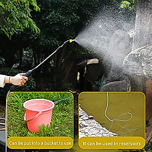 DOUBFIVSY Electric Plant Sprayer, Watering Spray Wand Rechargeable Portable Garden Sprayer with 2 Nozzles and 3M Hose Multi-Purpose Plant Mister Sprayer for Yard Lawn Weeds Plants