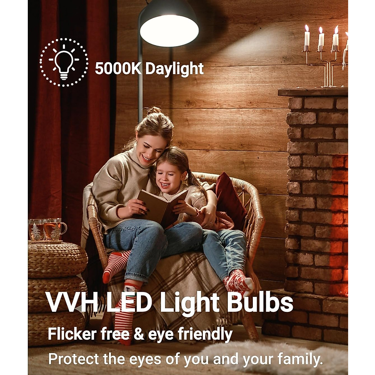 VVH 2 Pack LED Refrigerator Light Bulb 60 Watt Equivalent,A15 Light Bulb E26, 8W Daylight 5000K,800Lm,for Indoor and Outdoor, Ceiling Fan, Wall sconces,Appliance Bulb