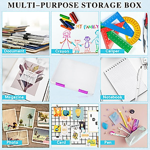 PerKoop 6 Pcs Clear A4 File Box Document Plastic Storage Box Paper Plastic Case Board Game Storage Containers Magazine Protector File Holder with Buckle (Colorful,12.4 x 9.84 x 1.18 Inches)