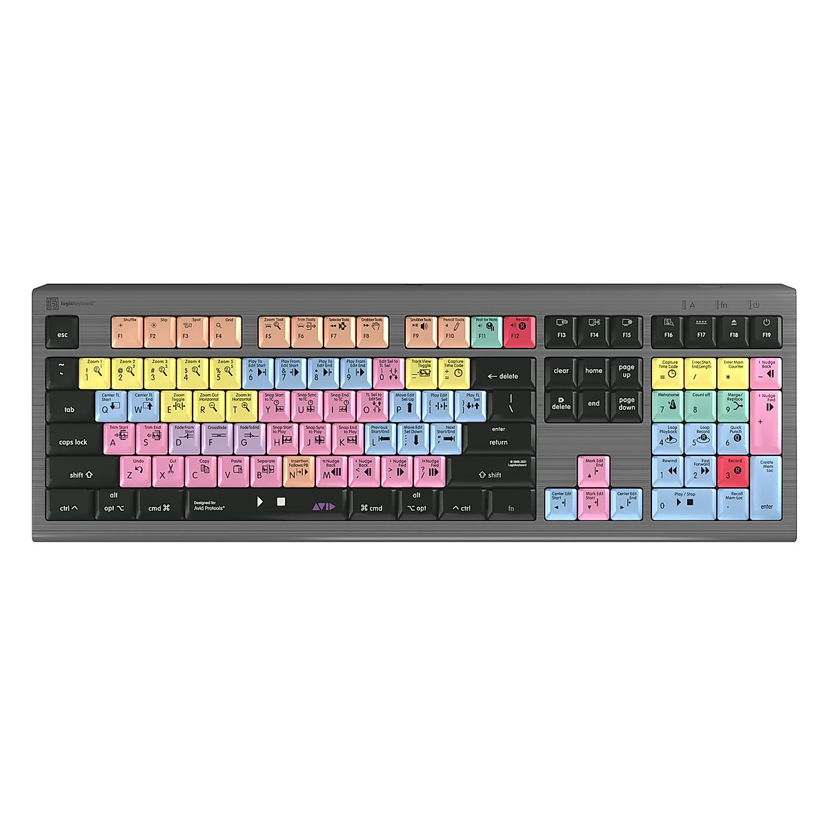 Logickeyboard 'Astra2' Backlit Designed for Composing in Avid Pro Tools on Mac • p/n LKB-PT-A2M-US