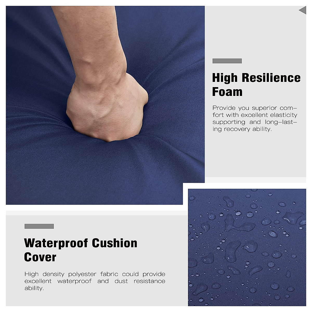 LayinSun Outdoor Furniture Replacement Cushions for 6 Seat Patio Rattan Wicker Sectional Conversation Sofa Set, 14-Piece Cushions Set