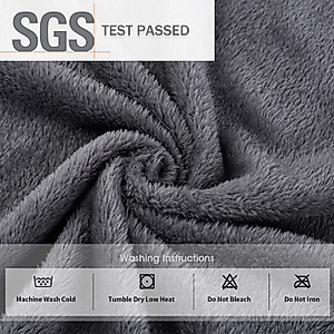 FashGudim Mens Robes Big and Tall with Hood Two-Tone Flannel Fleece Contrast Bathrobe Full Length Plush Long Robe Warm House Coat (Grey & White, XXL)