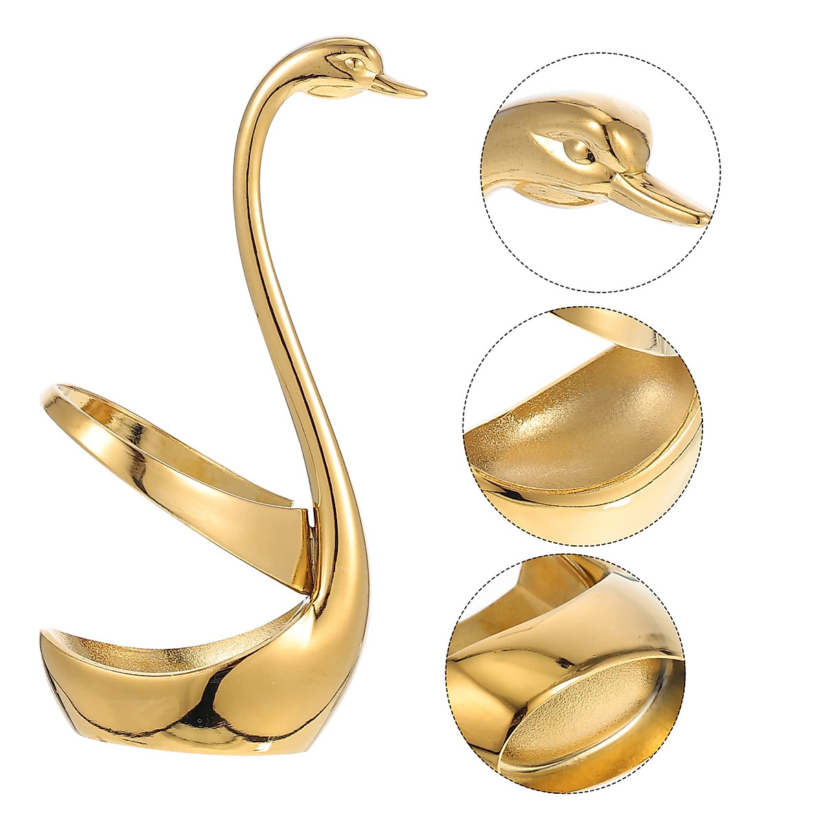 OKUMEYR 1 Set Swan Fork Pedestal Coffee Spoons Cooking Utensil Basket Wedding Decor Silverware Tableware Organizer Forks Stand Holder Mini Forks Drying Rack 304 Stainless Steel Decorations