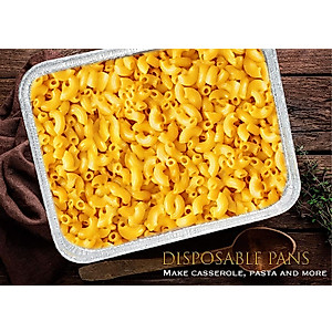 EHOMEA2Z Aluminum Pans Disposable Half Size (10 Pack) 9x13,Prepping, Roasting, Food, Storing, Heating, Cooking, Chafers, Catering, Crawfish Trays