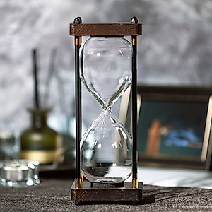 Large Fillable Hourglass Timer Sand Clock, Decorative Wooden Empty Hourglass Sand Timer