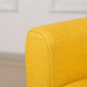 Getifun Single PVC Kids Sofa Chair, Toddler Sofa Couch with Wooden Legs, Children Armchair for Children Gift (Yellow)