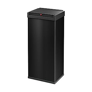 Hailo Big-Box Swing XL Waste bin | 1 x 52 liters / 13.7 gallons | Self-Closing Swing lid | Steel Sheet | Bin Liner Clamping Frame | Waste bin Kitchen Rectangular | Made in Germany | Black 0860-241