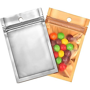 150 Packs Mylar Zip Lock Bags Aluminum Foil Bags Durable Double-Sided Metallic Foil Mylar Flat Bag 7.5 x 12 cm/ 3 x 4.7 Inch (Gold)
