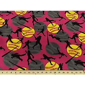 Softball Hot Pink Fleece 477 (hot Pink) Sold by The Yard