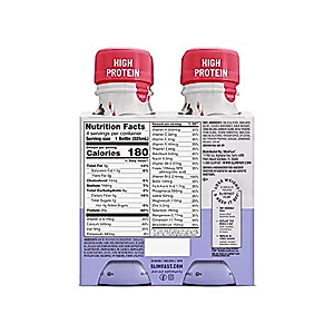SlimFast Advanced Energy High Protein Meal Replacement Shake, Rich Chocolate, 20g of Ready to Drink Protein with Caffeine, 11 Fl. Oz Bottle, 4 Count (Packaging May Vary)