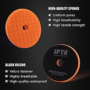 SPTA Buffing Polishing Pads Kits, with 3Pcs 6.5 Inch Polishing Pads,16oz Polishing Pad Cleaner, 2 Microfiber Towel and 1 Pad Cleaning Brush, All for Car Buffer Polisher, Polishing and Buffing