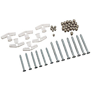 Rubbermaid Fast Track Adjustable Closet System Hardware Kit, Pantry Organizer/Storage, Satin Nickel, White