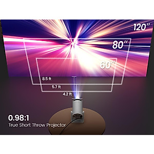 [Short Throw/Adjustable Stand]Mini projector with WiFi and Bluetooth, 2025 Upgrade Outdoor Portable Movie Projector 1080P, Auto Keystone, Home Projector for Phone/TV Stick/Laptop, WiMiUS S27 (White)