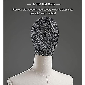 Dressmaker's Dummy Black Man Mannequin Torso with Metal Head & Flexible arms , Dress Code Clothing Display Dummy , Adjustable Height: 135-200cm (with Arms )