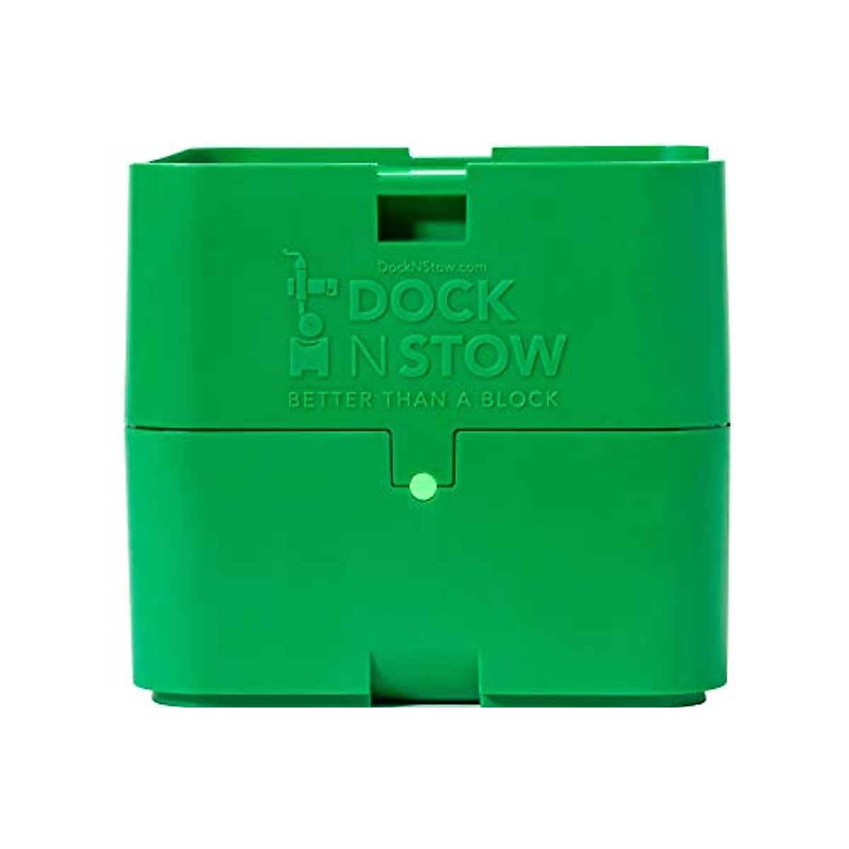 Dock N Stow Trailer Jack Block, RV Tongue Stand Stores on Frame, Fits Most Jack, Post, Foot, or Wheel, for Camper, Pop Up, Boat, or Travel Trailer, Green GEN1