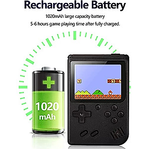 Retro Handheld Game Console with 500 Classic FC Games, Portable Retro Video Game Console, 3-inch LCD Screen and Add-on Controller, Handheld Game Console Supports Connection to TV and Two Players