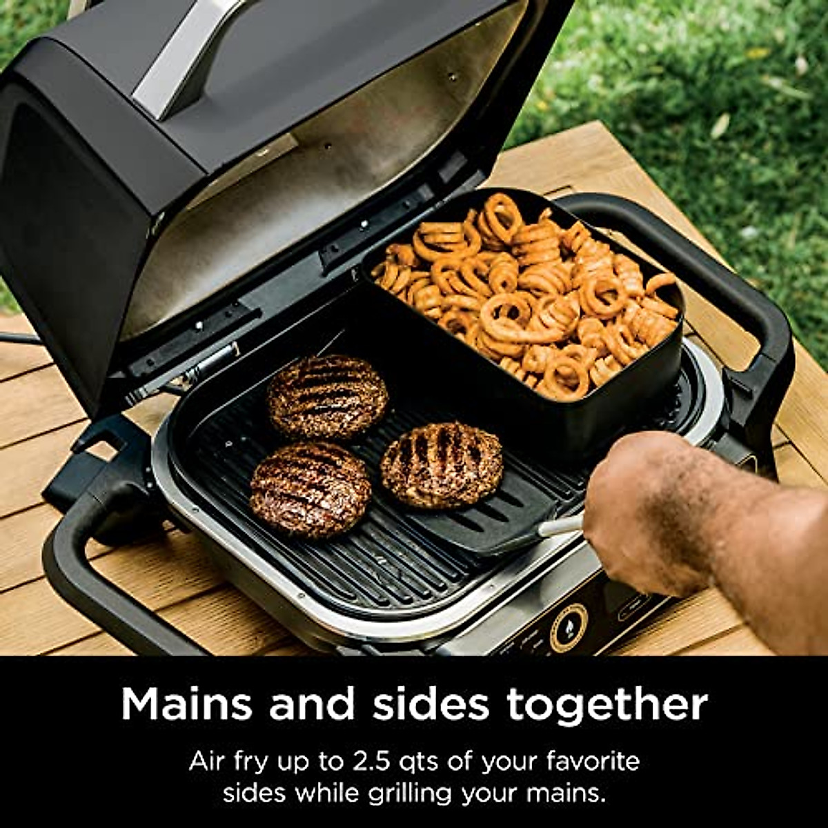 Ninja XSKCRSPBKT Woodfire, Combo Crisper Basket, 2.5-Quart Capacity, Compatible with Ninja Woodfire Grills (OG700 series), Nonstick, Black