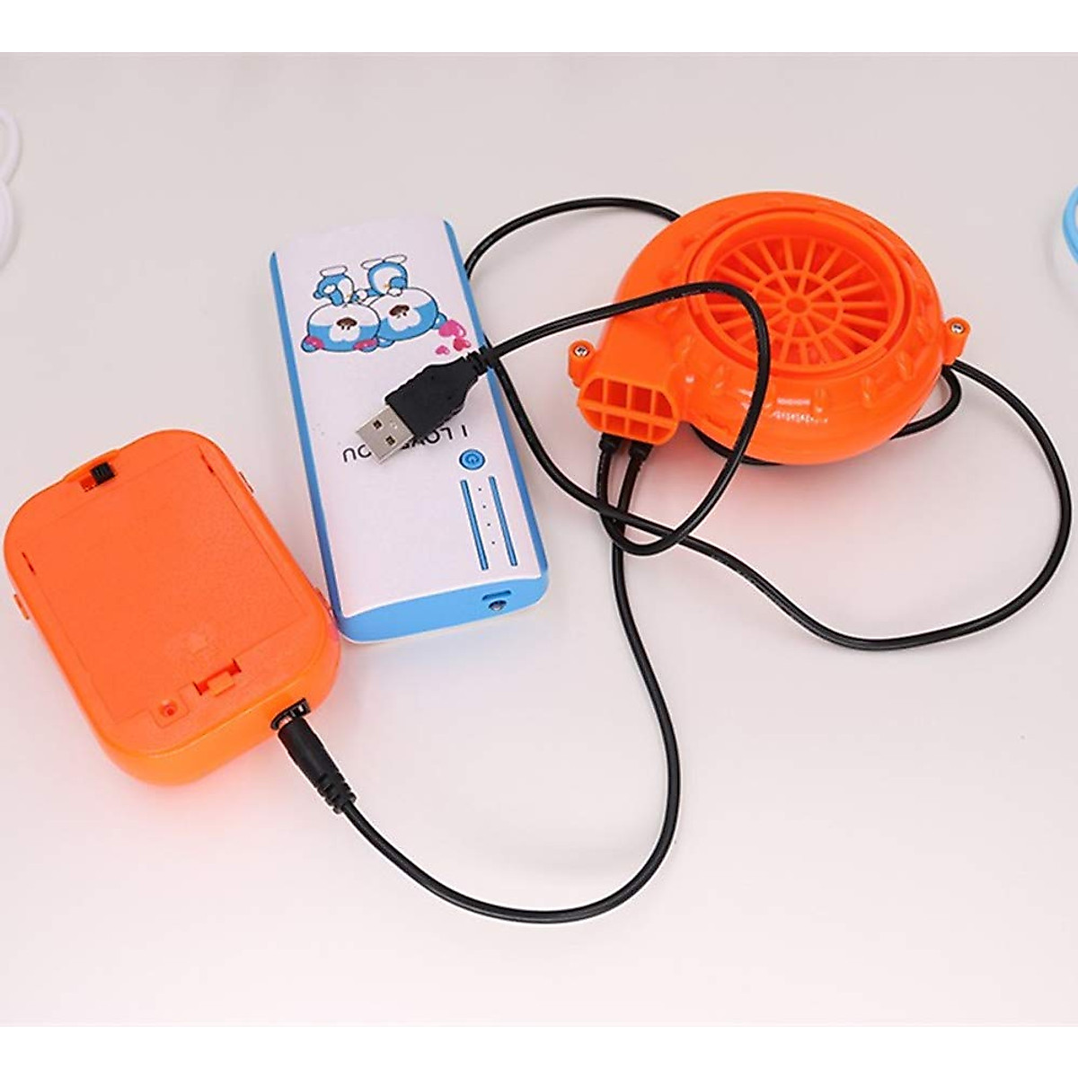 Mini Fan Blower for Mascot Head Inflatable Costume Fan 6V Powered by 4xAA Dry Battery or USB
