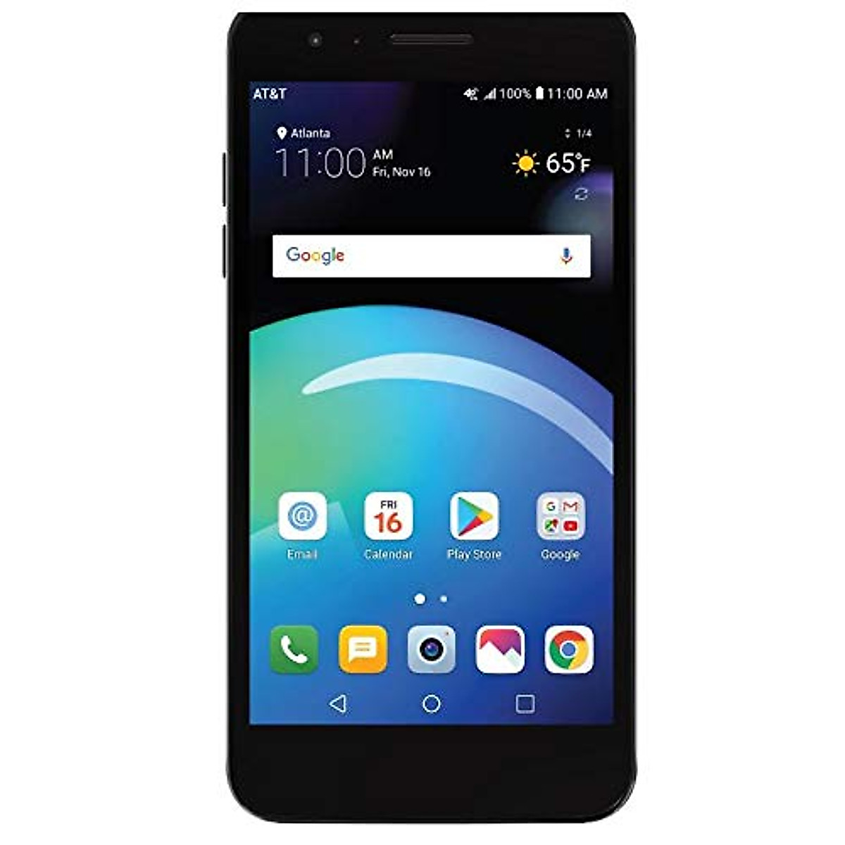 LG Phoenix 4 AT&T Prepaid Smartphone with 16GB, 4G LTE, Android 7.1 OS, 8MP + 5MP Cameras - Black